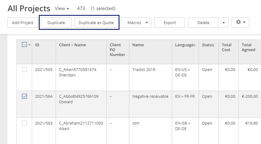 Copying Smart Projects And Quotes XTRF Knowledge Base XTRF